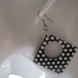 Square Polka Dot Earring, Polka Dot Dangle, Polka Dot Earring, Square Dot Earring, Square Dangle ...