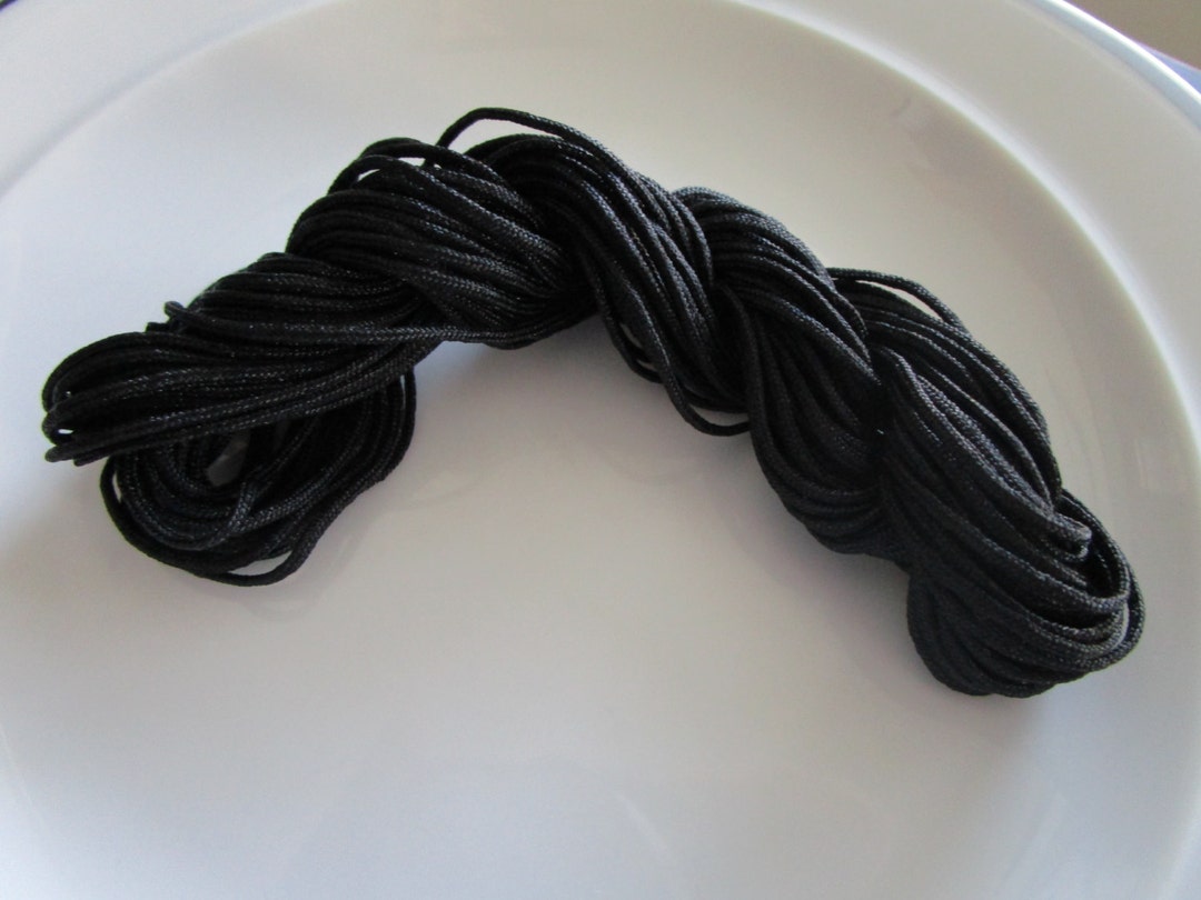 Black Braiding Cord - 1.5mm/16 Yds/48 Feet - Nylon Cord - Macrame ...