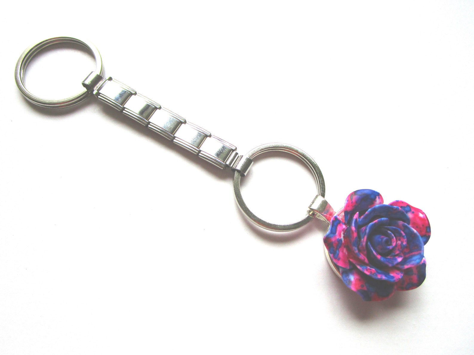 Carved Rose Flower Style Silver Tone Charm Key Chain Flower - Etsy Canada