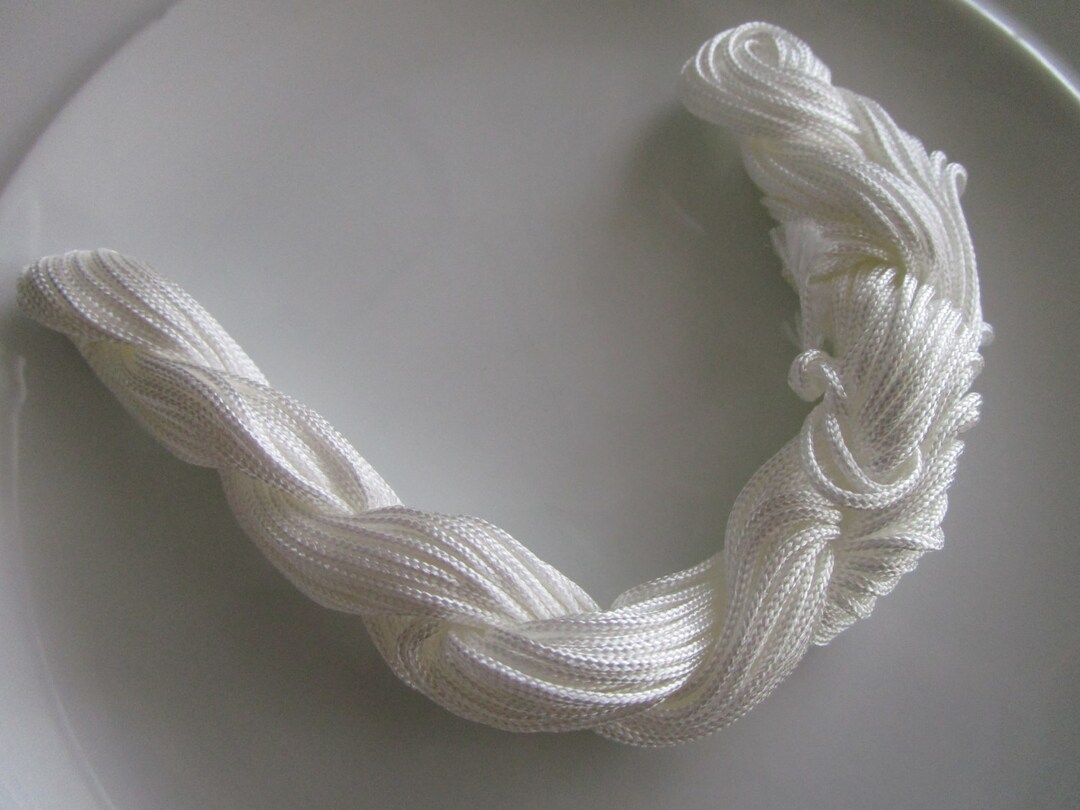 White Braid Cord - 2mm 16 Yds 48 Feet Nylon Cord - Macrame Thread ...
