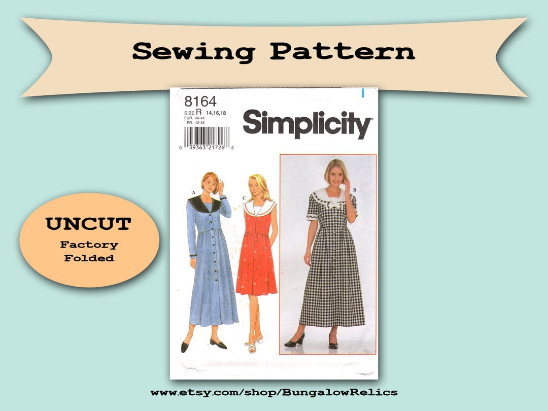 8164 Misses/miss Petite Dress Simplicity Sewing Pattern Plus Sz 14 16 ...