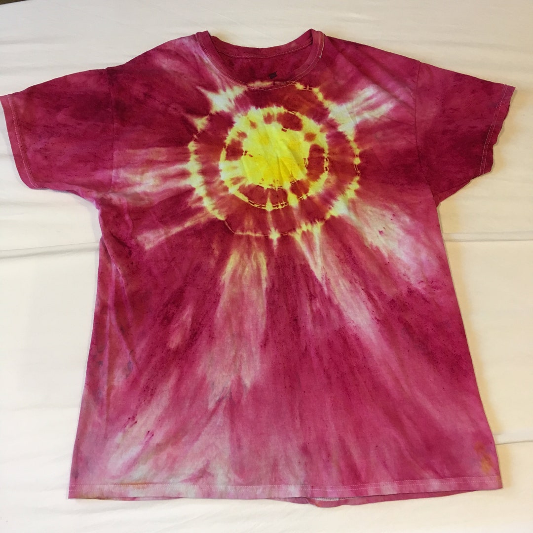 Red & Yellow Tie-dye T-shirt - Adult Size L / Large - Etsy