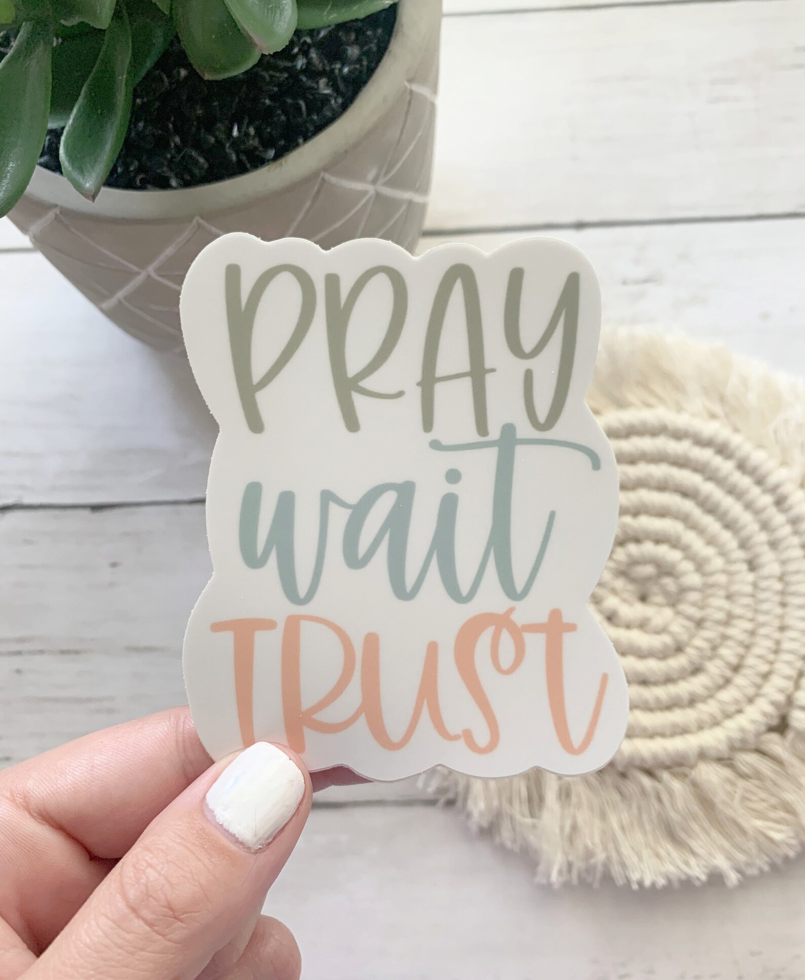 Pray Wait Trust Sticker Bible Sticker Vinyl Sticker Matte | Etsy