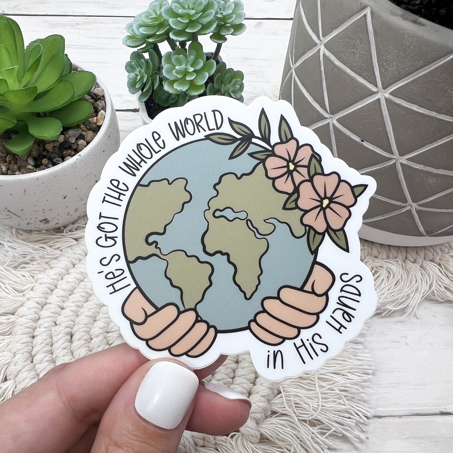 Hes Got the Whole World in His Hands Sticker, Christian Stickers ...