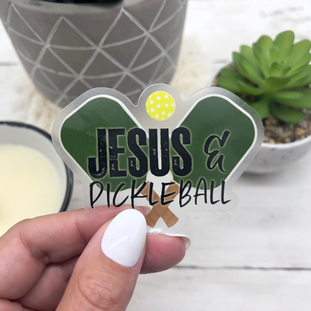 Jesus & Pickleball Sticker, Christian Sticker, Clear Stickers ...