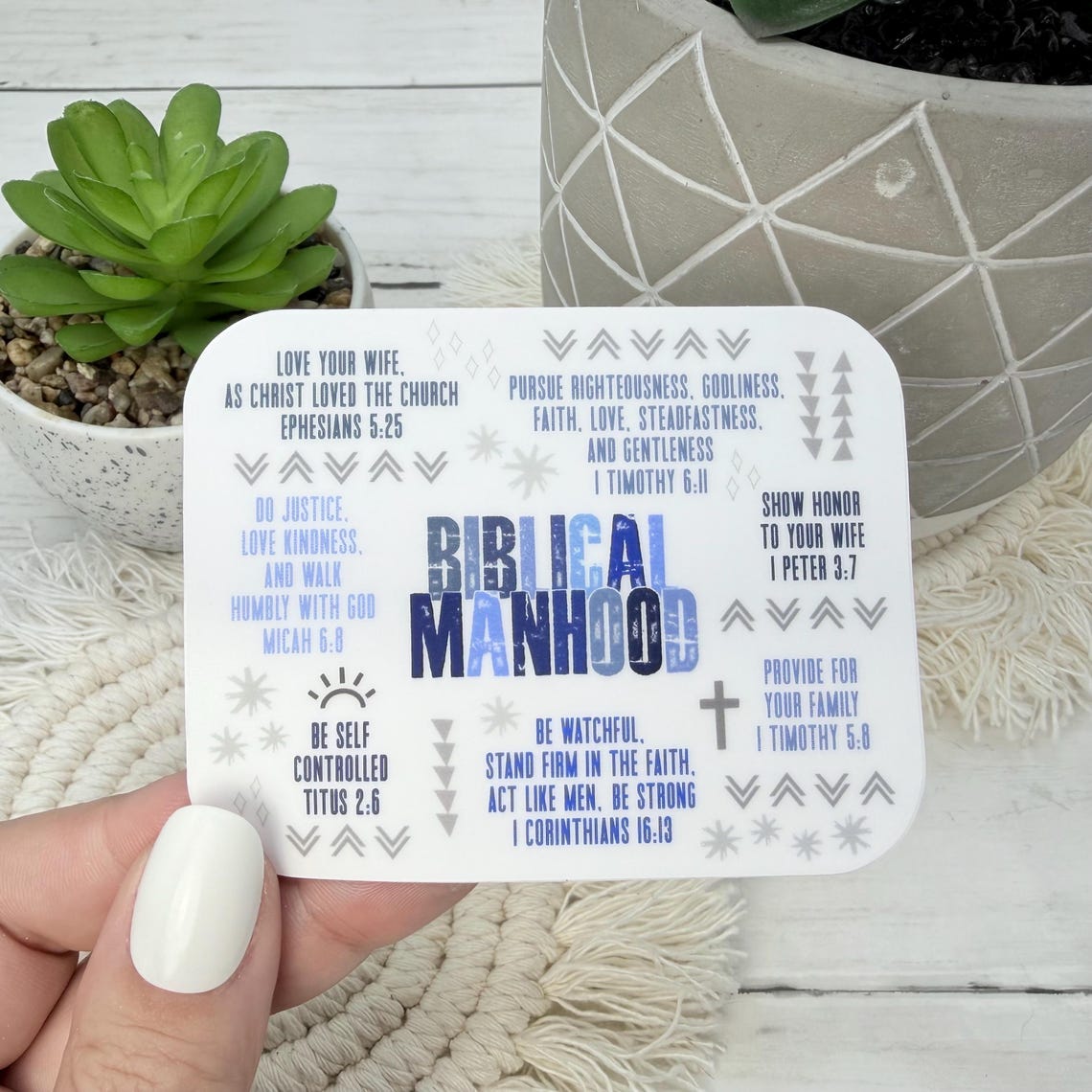 Biblical Manhood Sticker, Christian Masculinity Sticker, Godly Man Gift ...