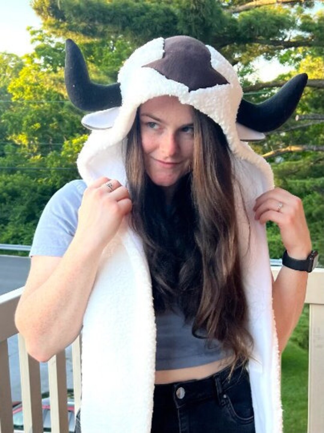 Furry Bison Hat Scoodie Cow Bucket Hat Scarf Animal Cosplay - Etsy
