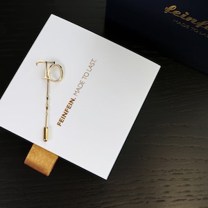 Initials Lapel Pin Gold-plated, Wedding Tie Pin for Groom, Letters ...