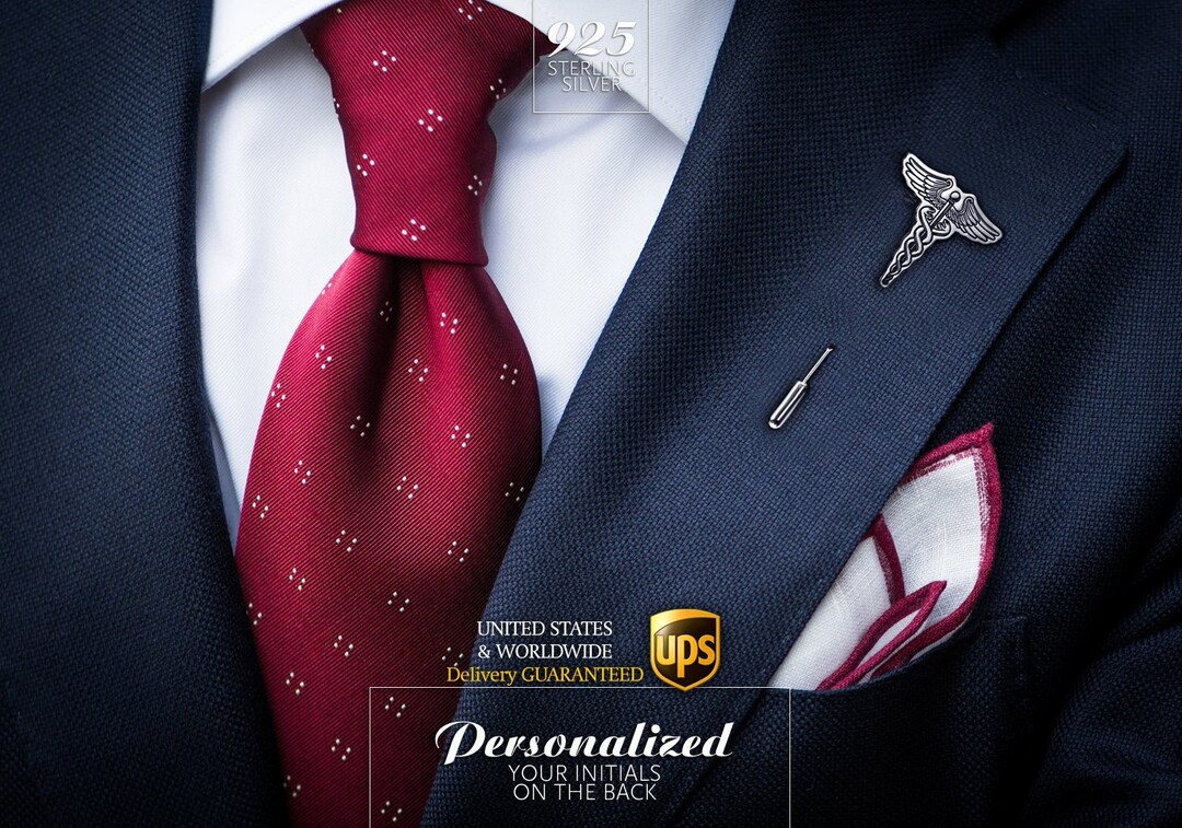 Med Graduation Gift, Doctor Lapel Pin Personalized,, Caduceus Lapel Pin ...