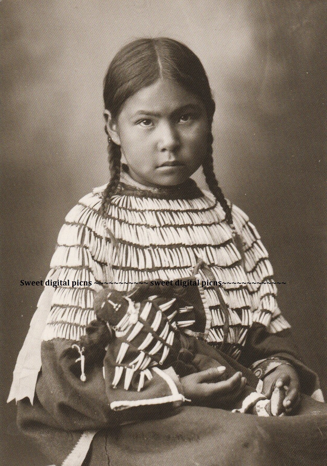 Digital Download Photo Young Cheyenne Native Girl / Vintage Photo ...
