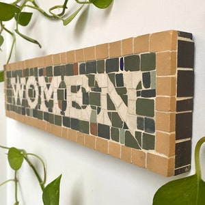NYC SUBWAY Mosaic Sign " Women" - Authentic Porcelain Tile Subway Work ...
