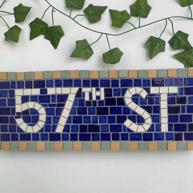 Mosaic Address Sign - Etsy