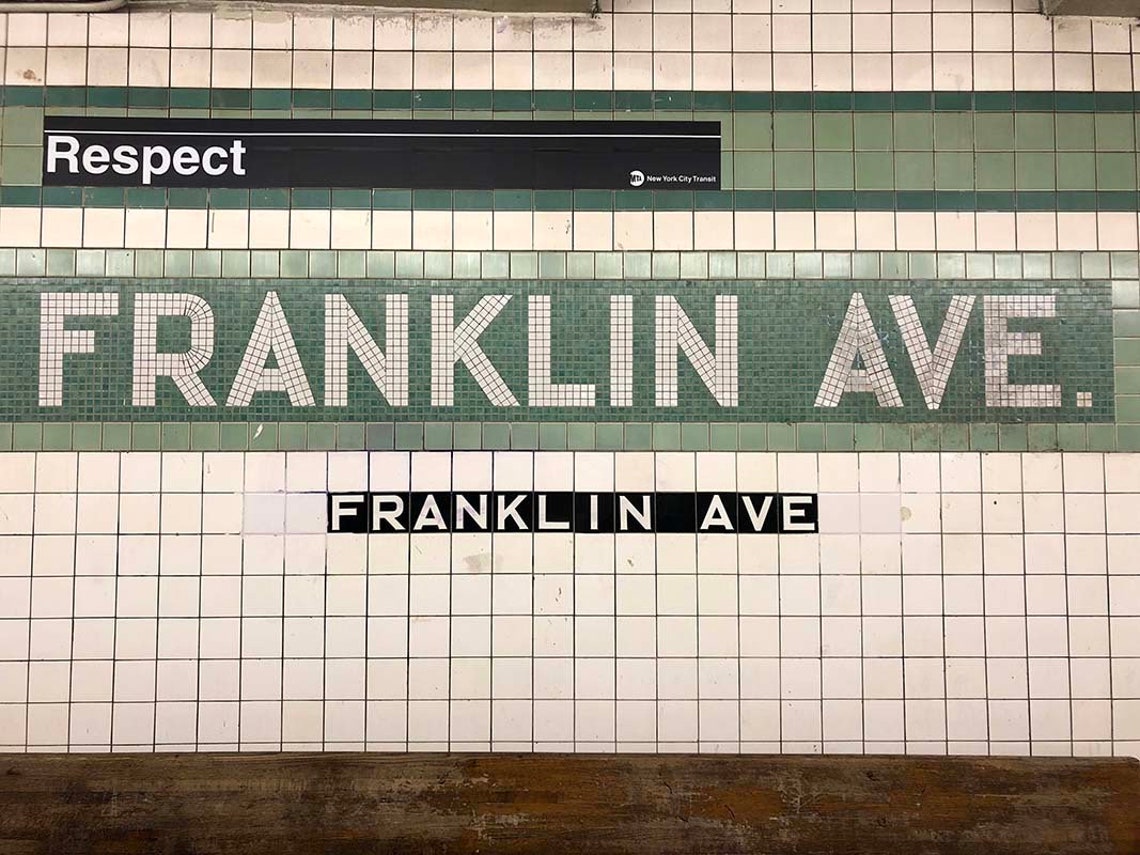 NYC Subway Mosaic Letter "i"brooklyn, N.Y.- FRANKLIN AVE. Station ...