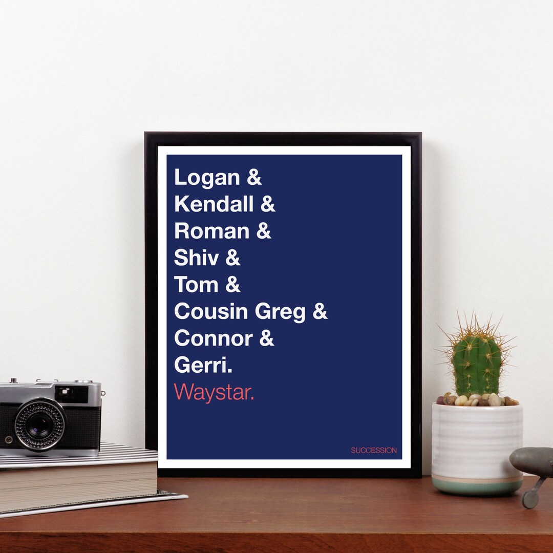 Succession Character LIST Print Unframed | Multiple Sizes - Etsy