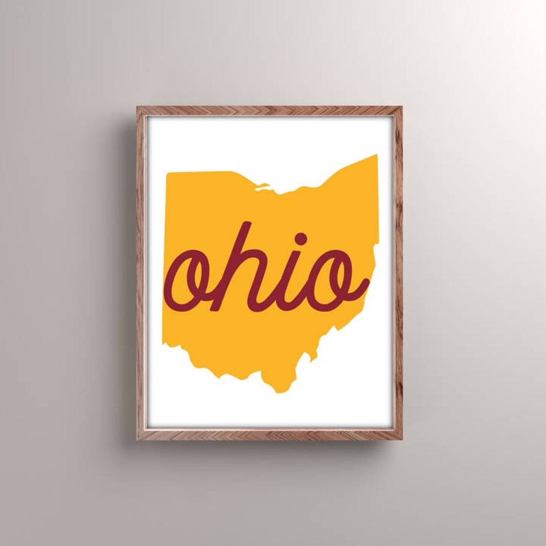 Ohio Stamp Unframed Minimalist Print 11x14 - Etsy