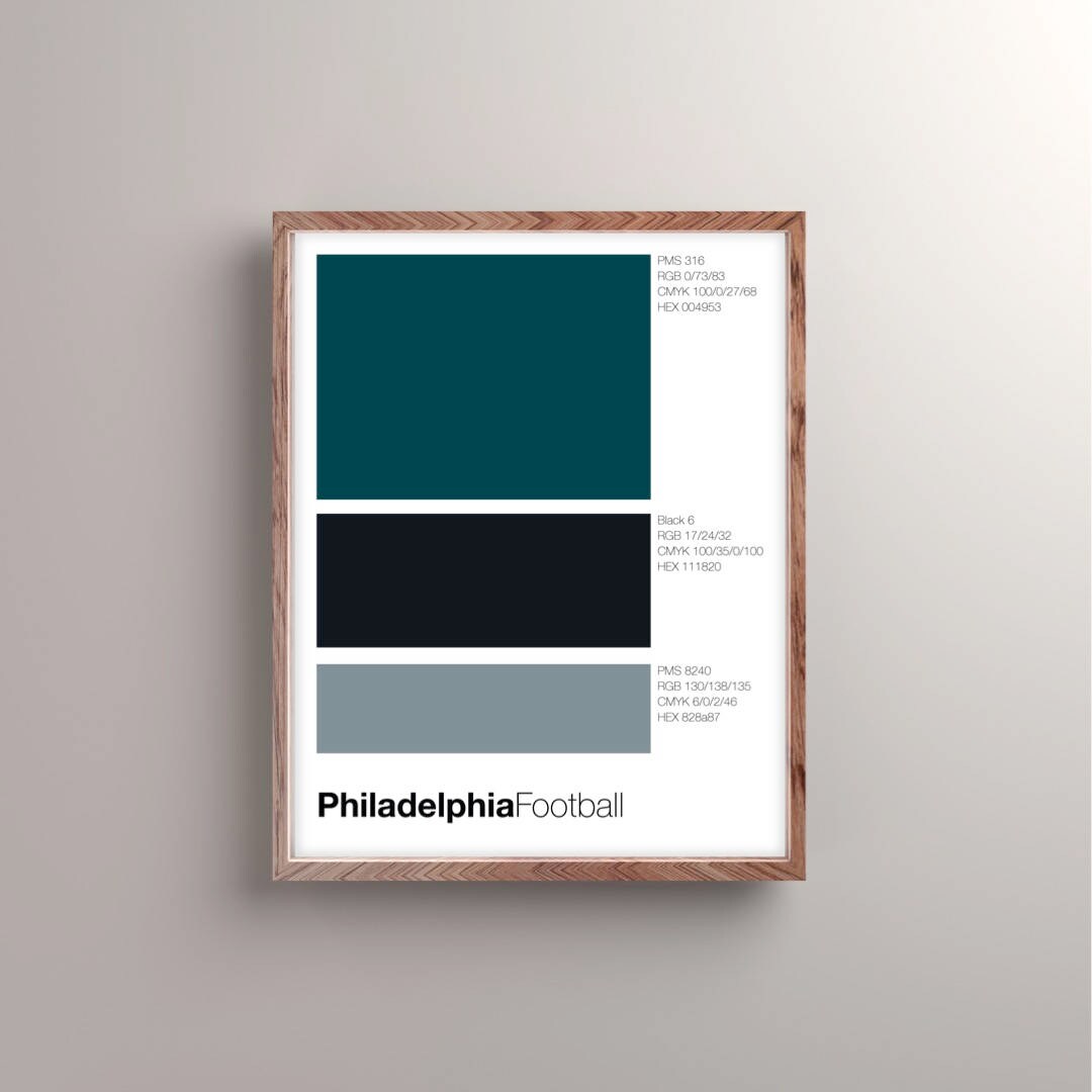 Philadelphia Football Color Swatch Unframed Minimalist Print - Etsy