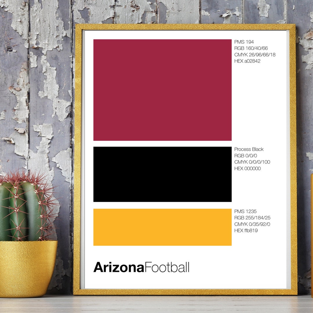 Arizona Football Color Swatch Unframed Minimalist Print | 11x14 - Etsy