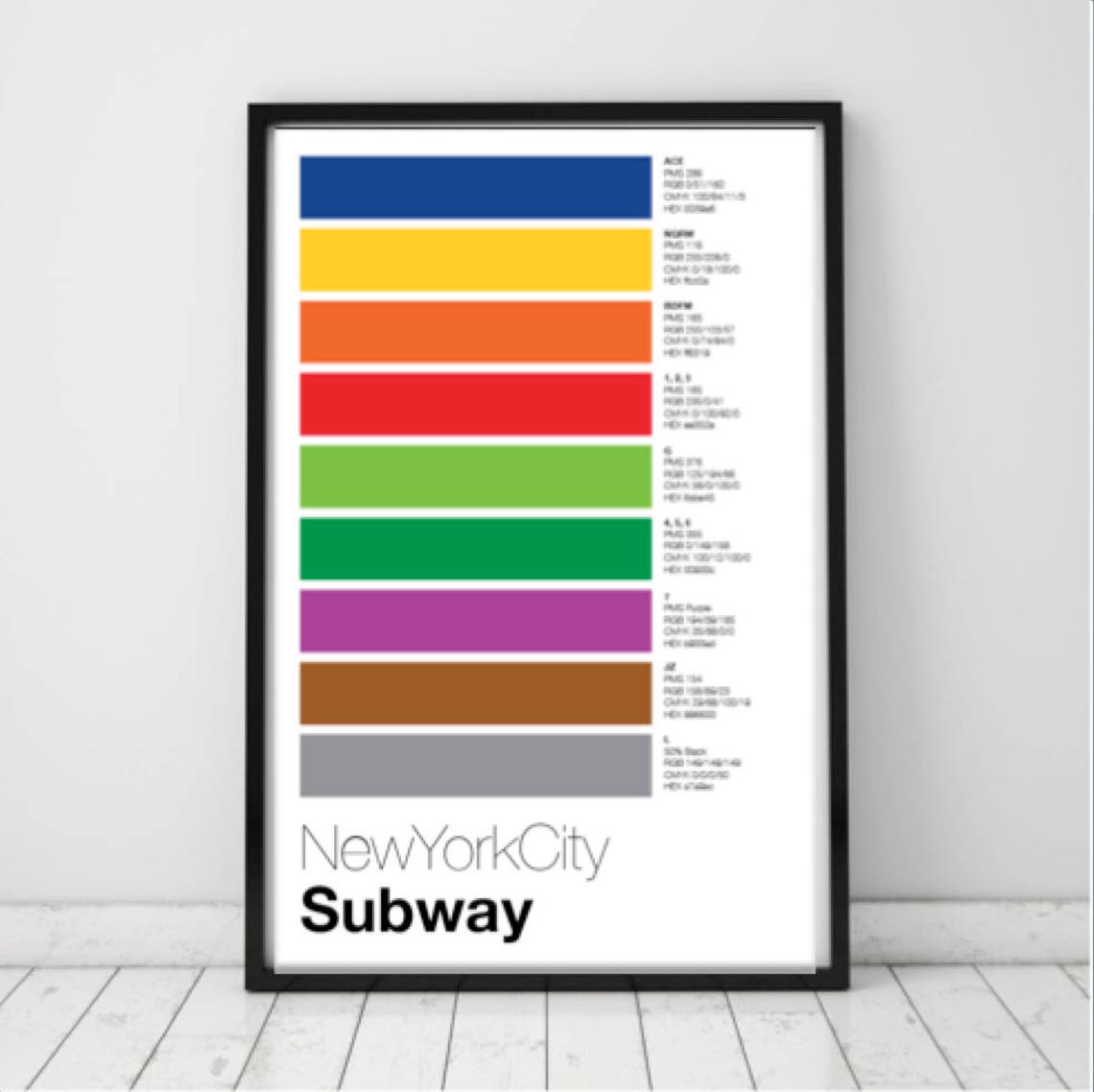 NYC Subway Color Swatch Unframed Minimalist Print 11x17 | Etsy