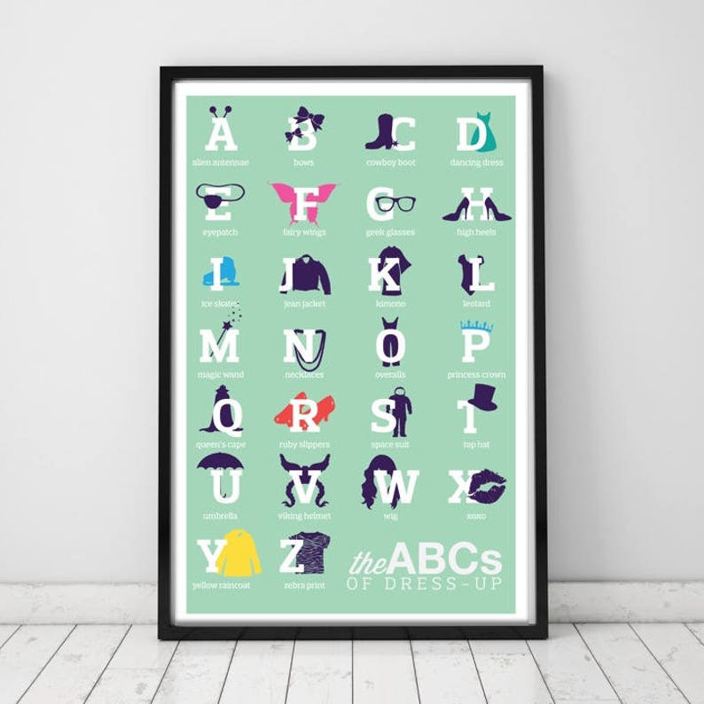 Fashion Alphabet Print Abcs of Dress-up - Etsy