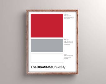 Oklahoma State Color Swatch Unframed Minimalist Print 11x14 | Etsy