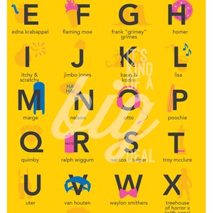 The Simpsons Alphabet Print | Abcs of Springfield Unframed - Etsy