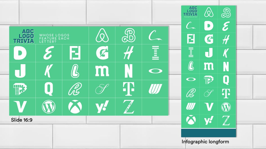 Trivia / Infografía de la marca ABC Diapositiva - Etsy México