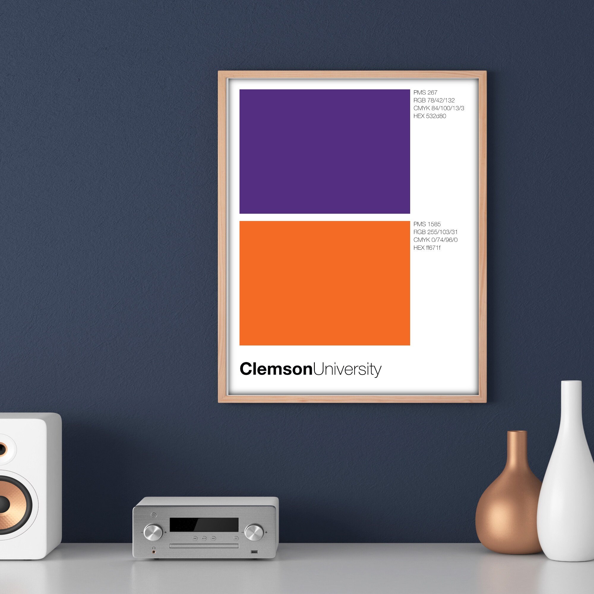 Clemson Color Swatch Unframed Minimalist Print 11x14 - Etsy