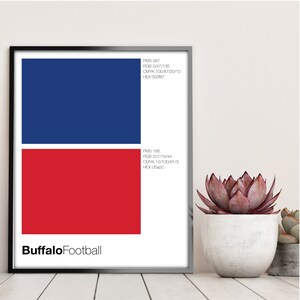 Buffalo Football Color Swatch Unframed Minimalist Print | 11x14 - Etsy
