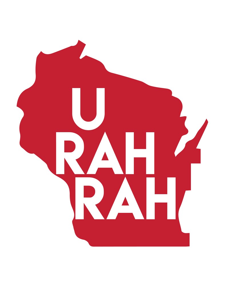 U-rah-rah Wisconsin Stamp Unframed Minimalist Print 11x14 - Etsy