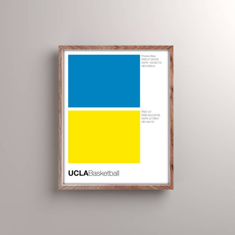 UCLA Color Swatch Unframed Minimalist Print 11x14 - Etsy