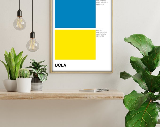 UCLA Color Swatch Unframed Minimalist Print 11x14 - Etsy