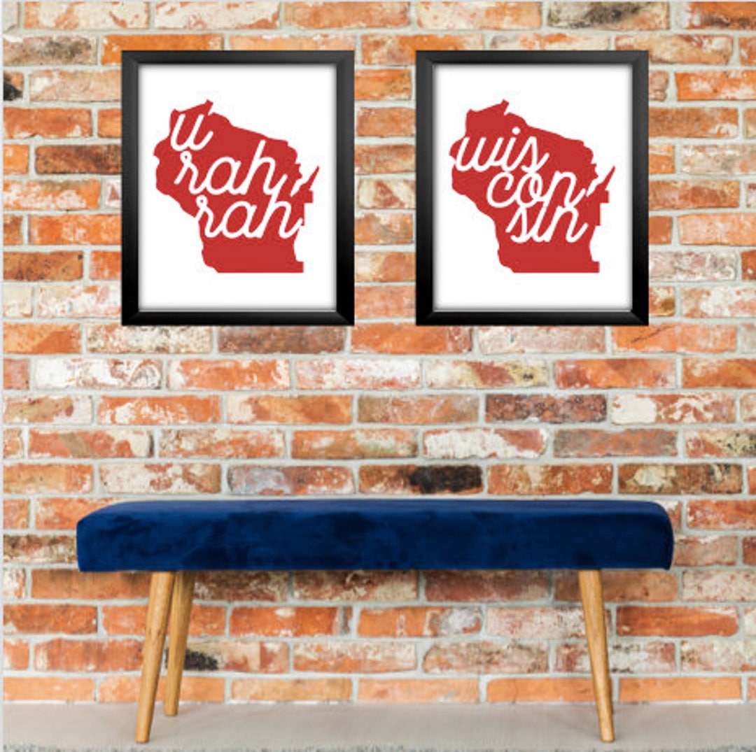 U-rah-rah Wisconsin Stamp Unframed Minimalist Print 11x14 - Etsy