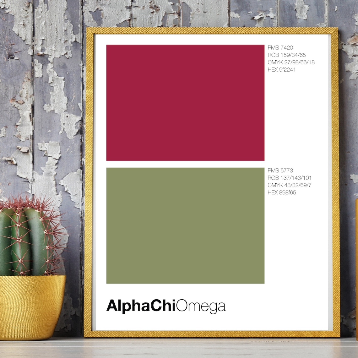 Alpha Chi Omega Color Swatch Unframed Minimalist Print 11x14 | Etsy