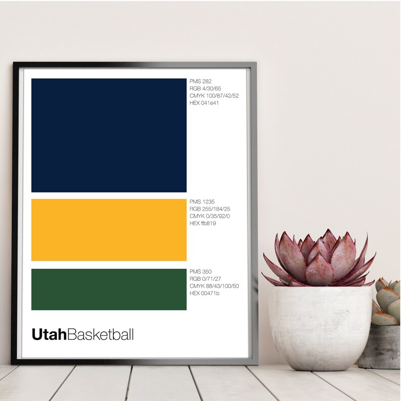 Utah Basketball Color Swatch Unframed Minimalist Print 11x14 - Etsy