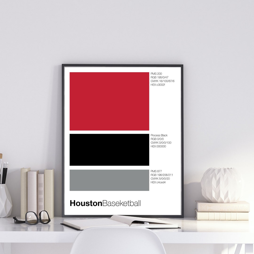 Houston Basketball Color Swatch Unframed Minimalist Print - Etsy