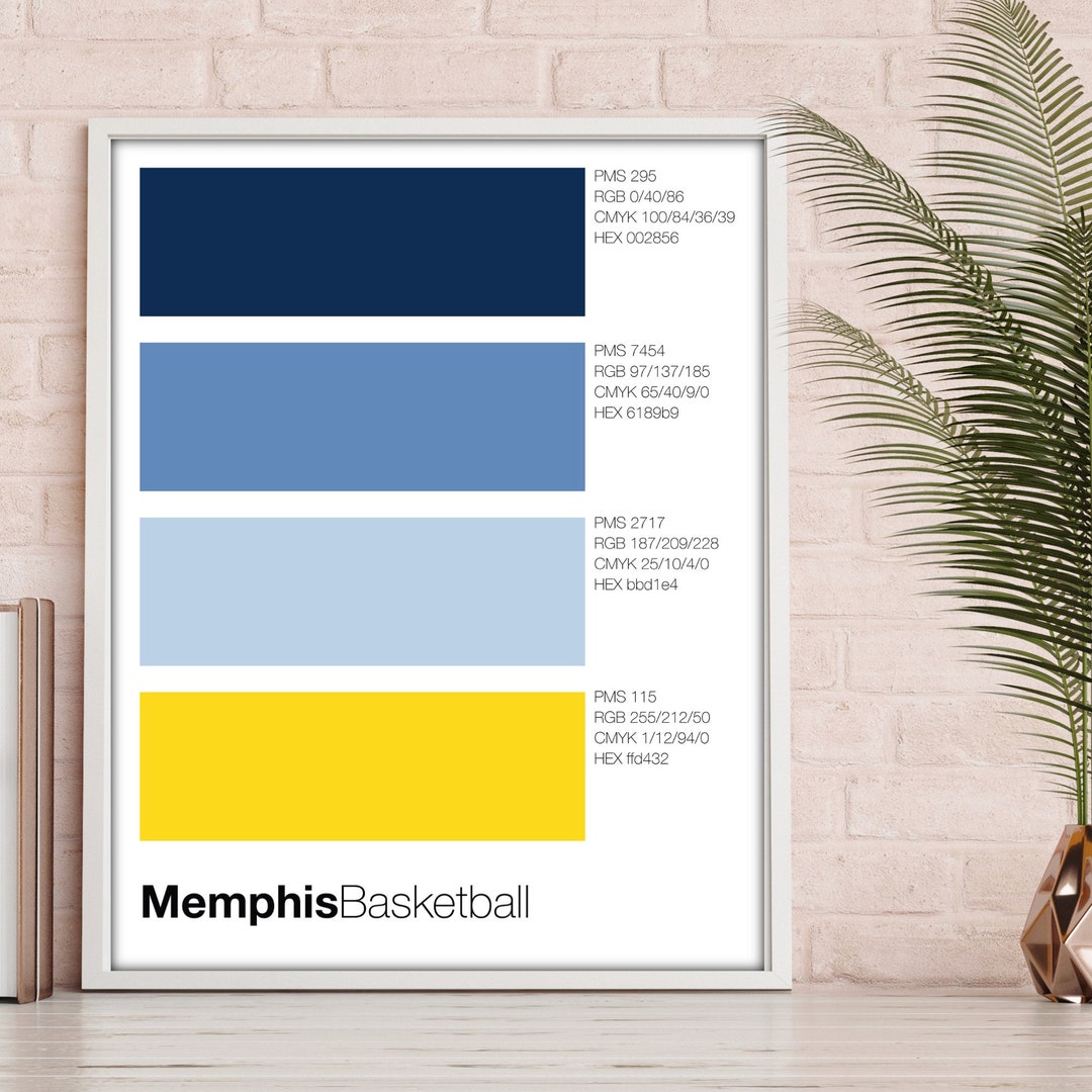 Memphis Basketball Color Swatch Unframed Minimalist Print 11x14 - Etsy