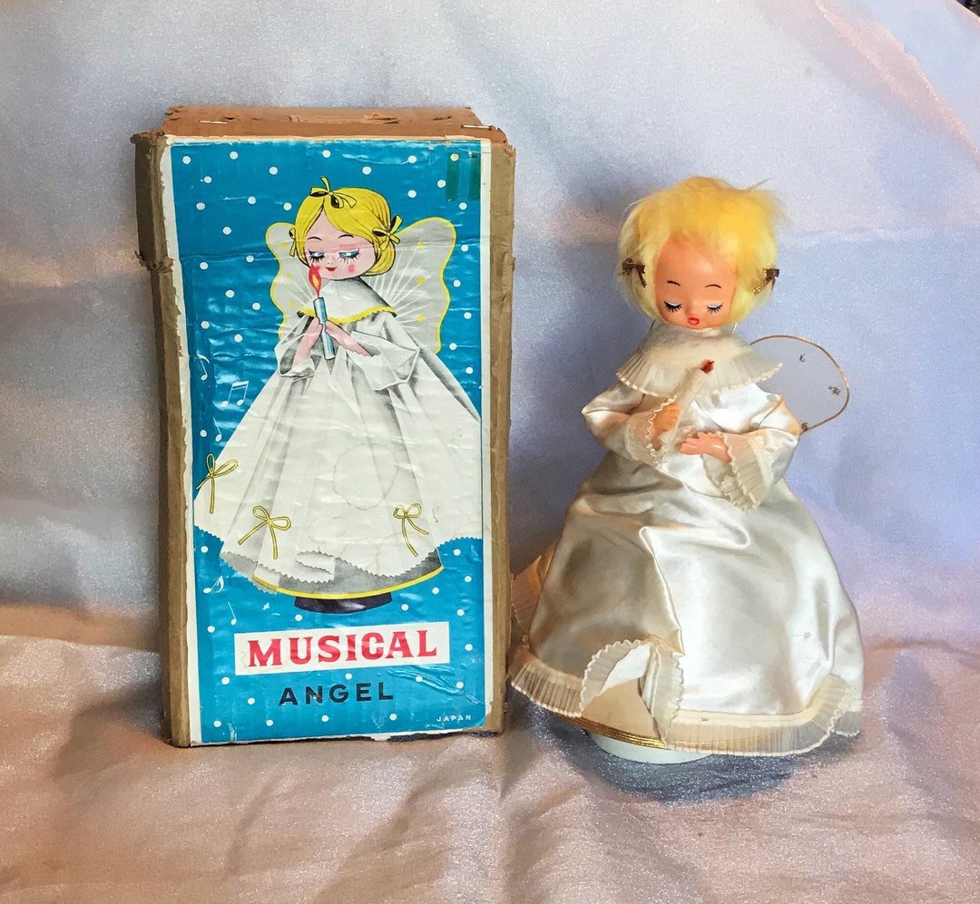 Vintage Spinning Musical Christmas Angel Music Box in Original Box ...