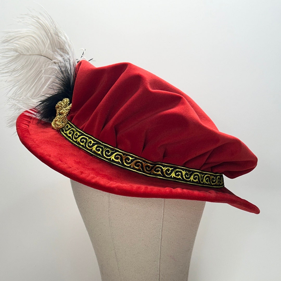 Tudor Flat Cap in Red Velvet - Etsy