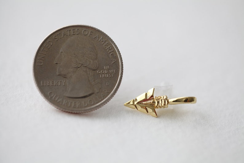 Vermeil Gold Chevron Arrow Charm gold plated over sterling | Etsy