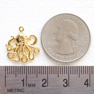 Vermeil Gold Octopus Charm - 18k Gold Plated Over 925 Sterling Silver ...