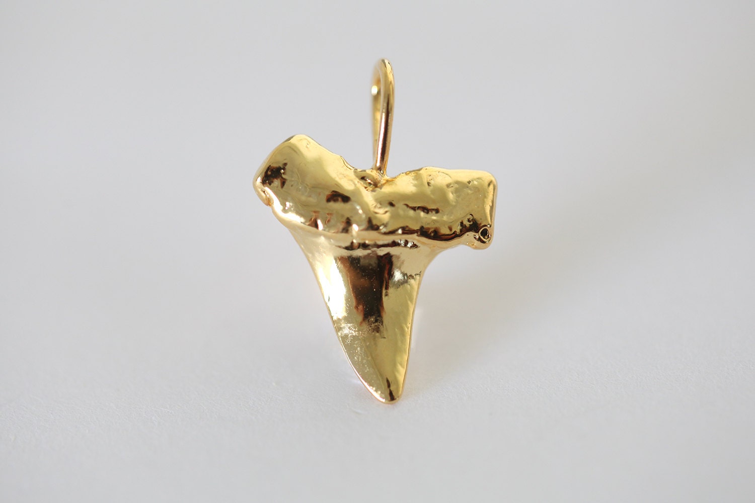 Vermeil Gold Shark Tooth Pendant with Bail 03 shark tooth | Etsy