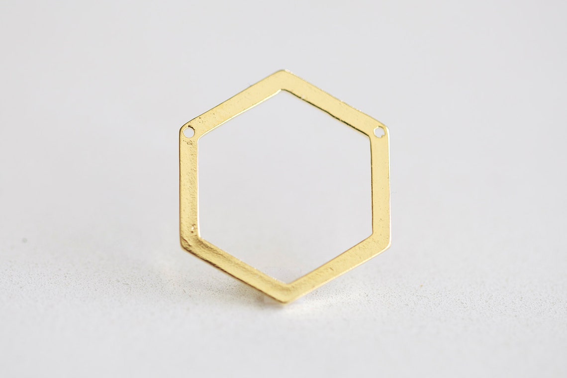 Vermeil Gold Hexagon Connector 1-2 18k Gold Plated Over - Etsy