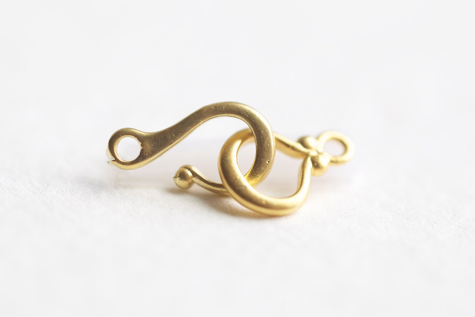2 Pairs Vermeil Gold Decorative Hook Clasp Set - 18k Gold Over Sterling ...