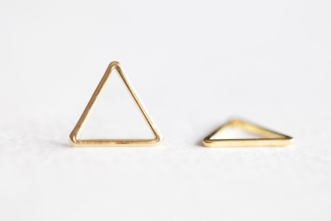 Vermeil Gold Organic Open Triangle Connector Charm - 14mm 2pcs, 18k ...