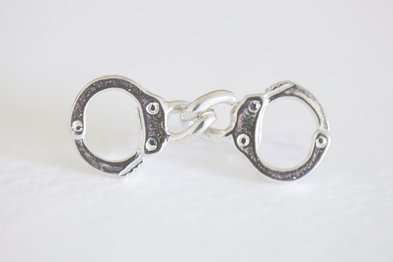 Sterling Silver Handcuff Charm 925 Sterling Silver Hand - Etsy