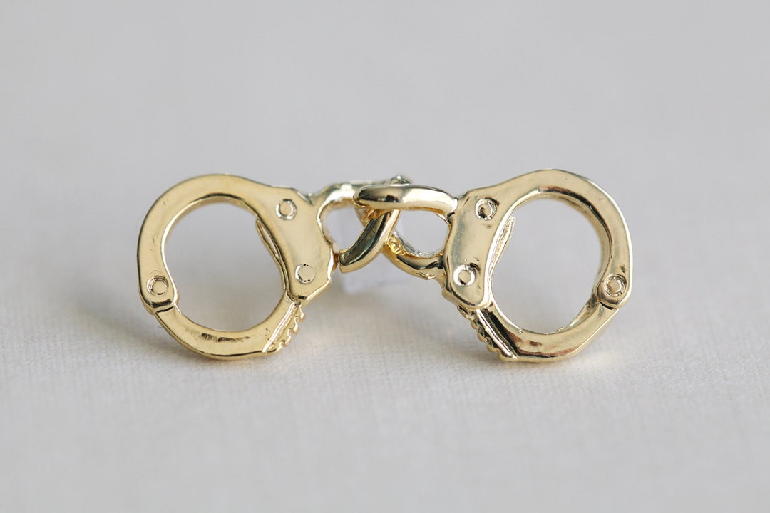 Vermeil Gold Handcuff Charm - Gold Plated Over Sterling Silver, Gold ...