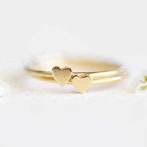 1PCS Heart Stacking Ring 14k Gold Filled or 925 Sterling Silver ...