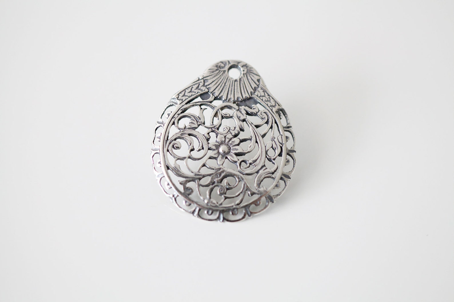 Sterling Silver Filigree Medallion Pendant Finely Detailed | Etsy