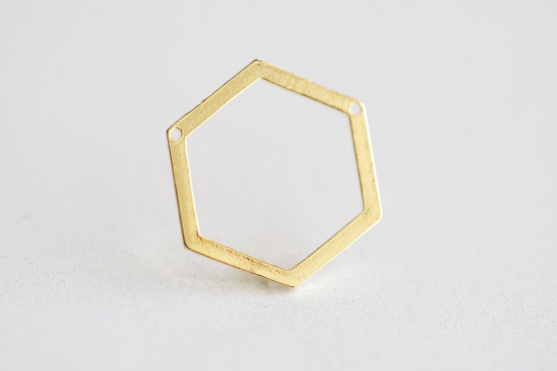 Vermeil Gold Hexagon Connector 1-2 18k Gold Plated Over - Etsy
