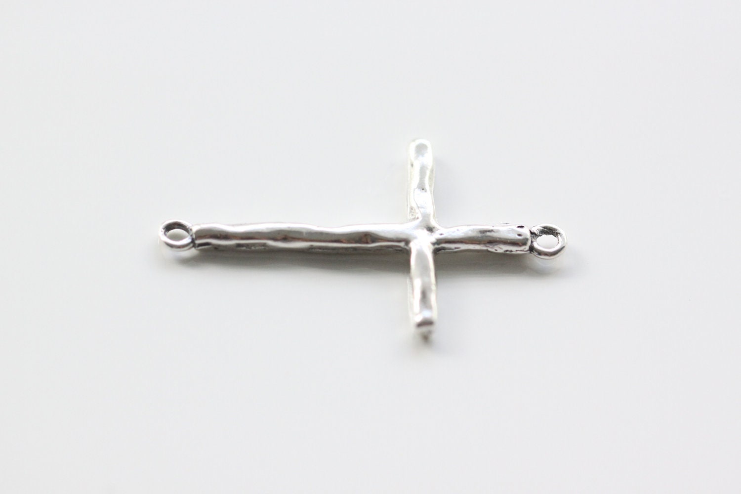 Sterling Silver Large Horizontal Sideways Cross Pendant - Etsy